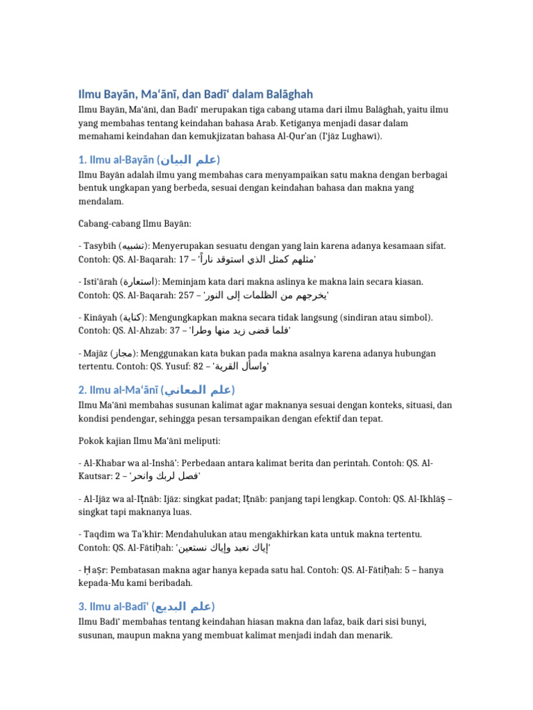 Ilmu Bayan Maani Badi | PDF