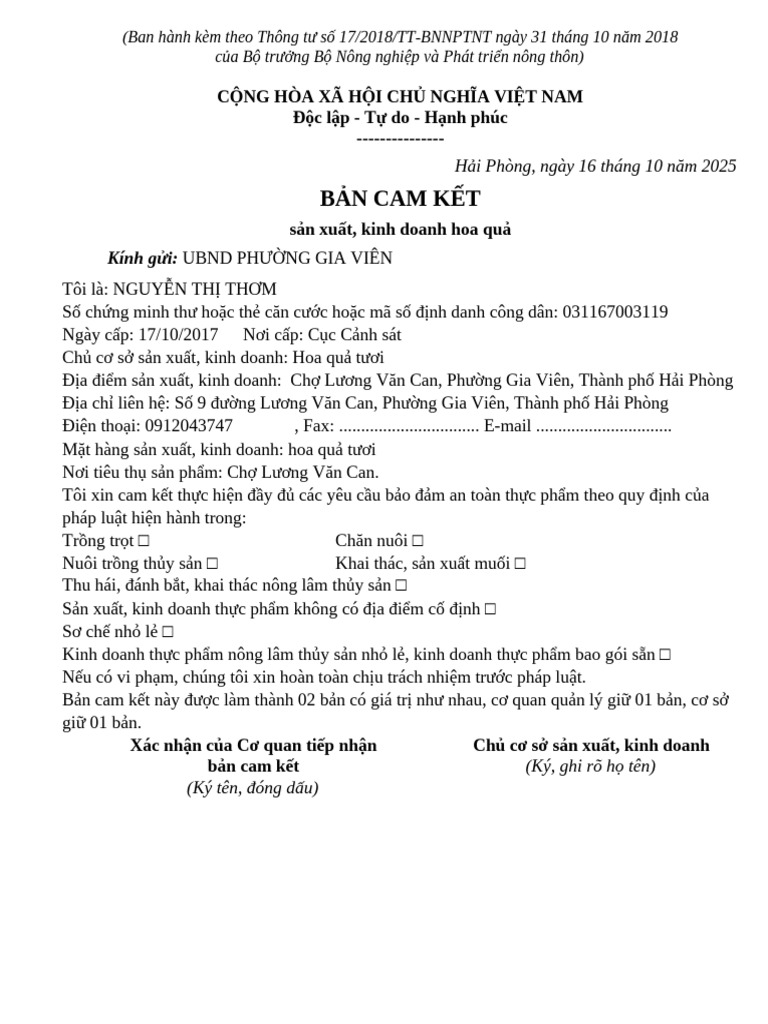Mau Ban Cam Ket | PDF