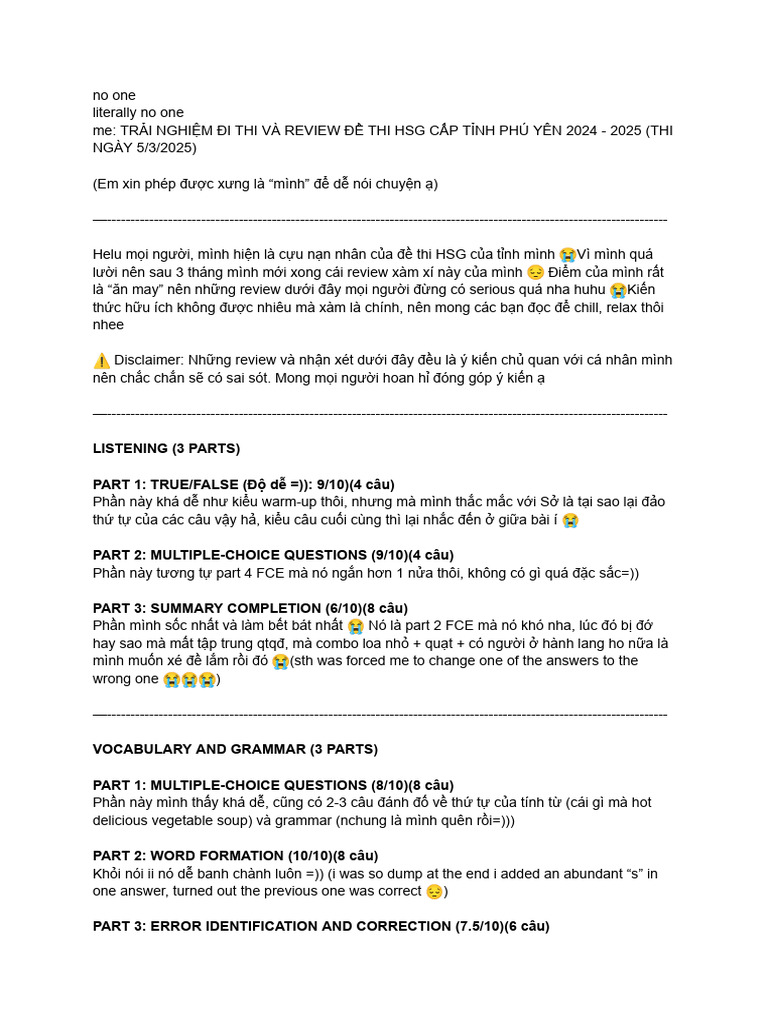 Review HSG T.anh | PDF