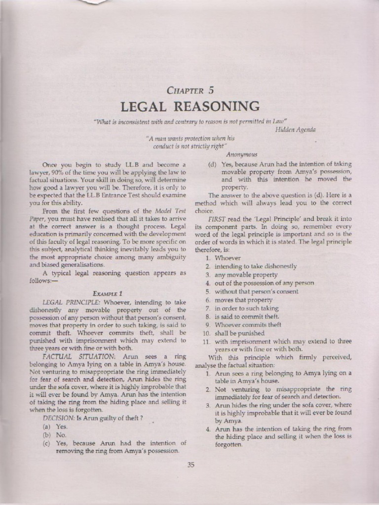 Legal Reasoning Legal Apptitude PDF | PDF | Partnership | Common Law