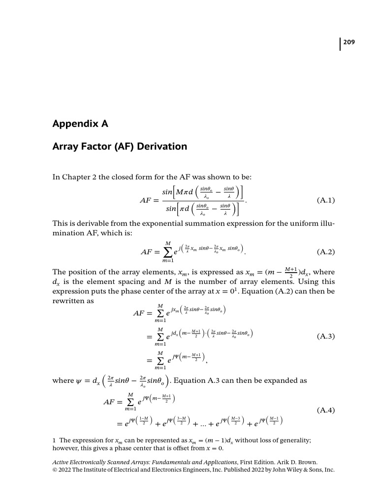 Array Factor Derivation Explained | PDF | Mathematical Physics ...