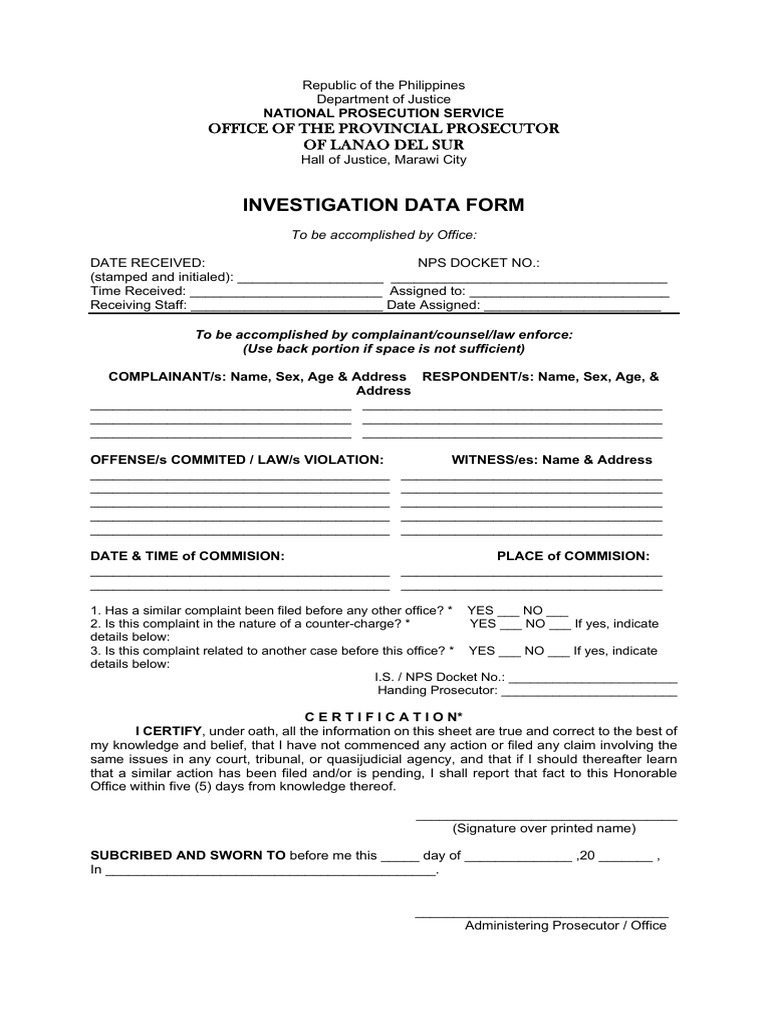 Sample Police Report Forms | PDF | Affidavit | Prosecutor