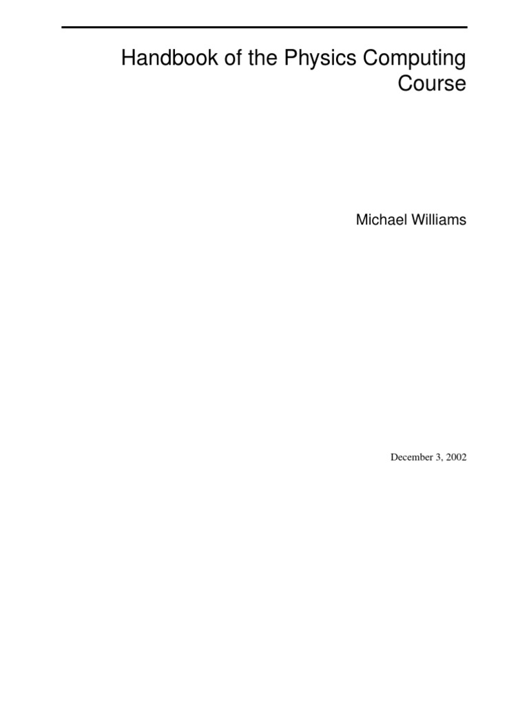 Handbook of Physics Computing Course | PDF | Parameter (Computer ...