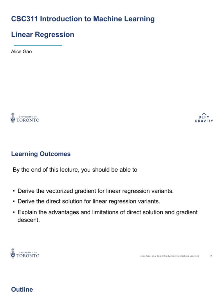 Lec03 1 Linear Regression Complete | PDF | Gradient | Matrix (Mathematics)