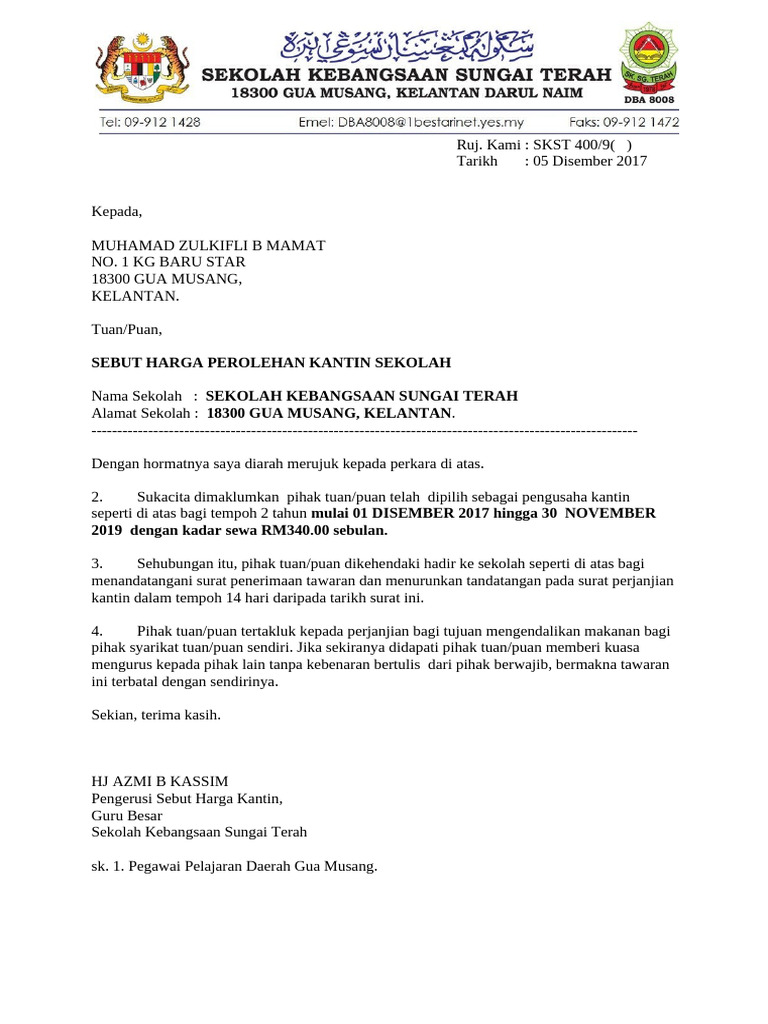 Surat Maklum Berjaya | PDF