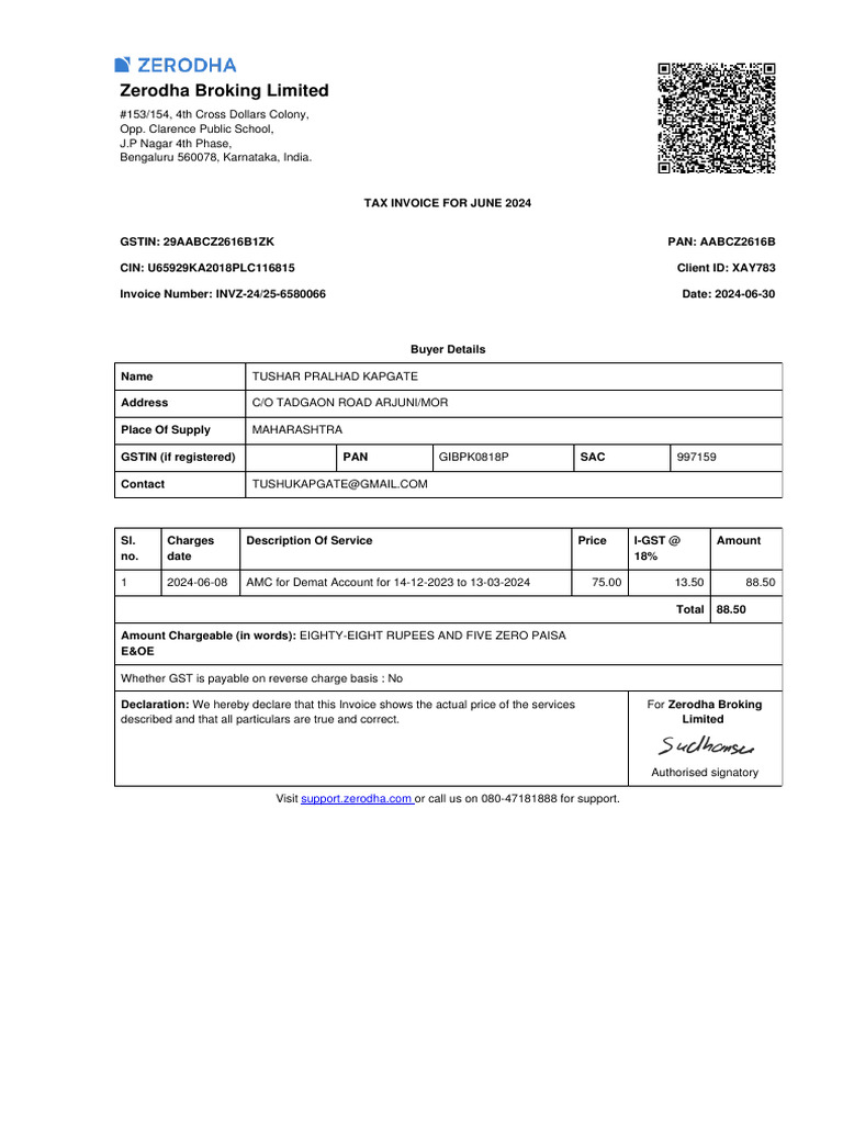 Invoice XAY783 JUNE 2024 | PDF