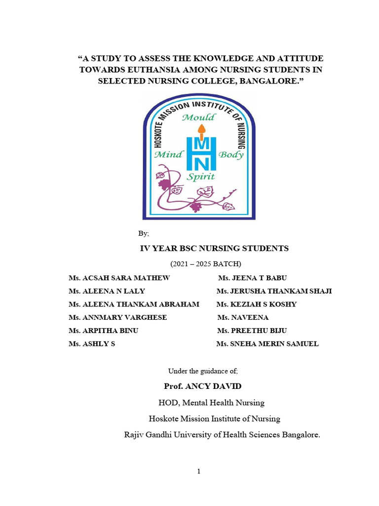 Euthanasia Final Copy Print | PDF | Medicine