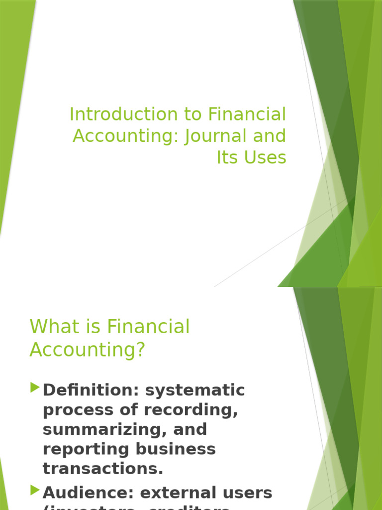 Financial Accounting Journal Uses | PDF
