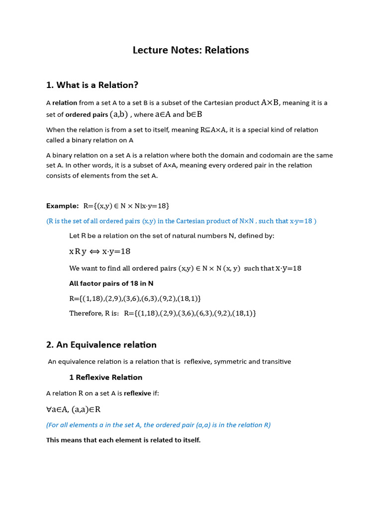 Week3 Lecture Notes1 Equivalence Relations | PDF | Abstract Algebra ...