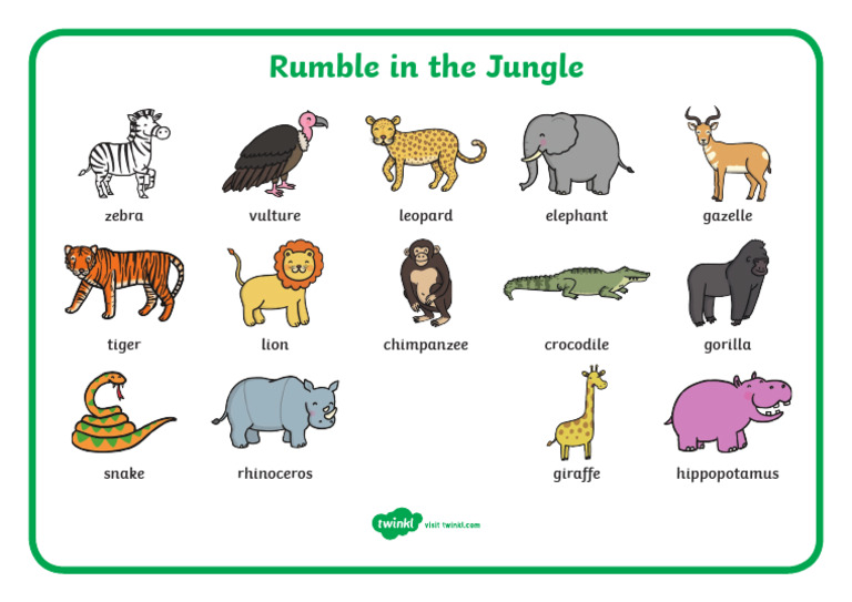 T T 2947 Rumble in The Jungle Word Mat Images Ver 2 | PDF