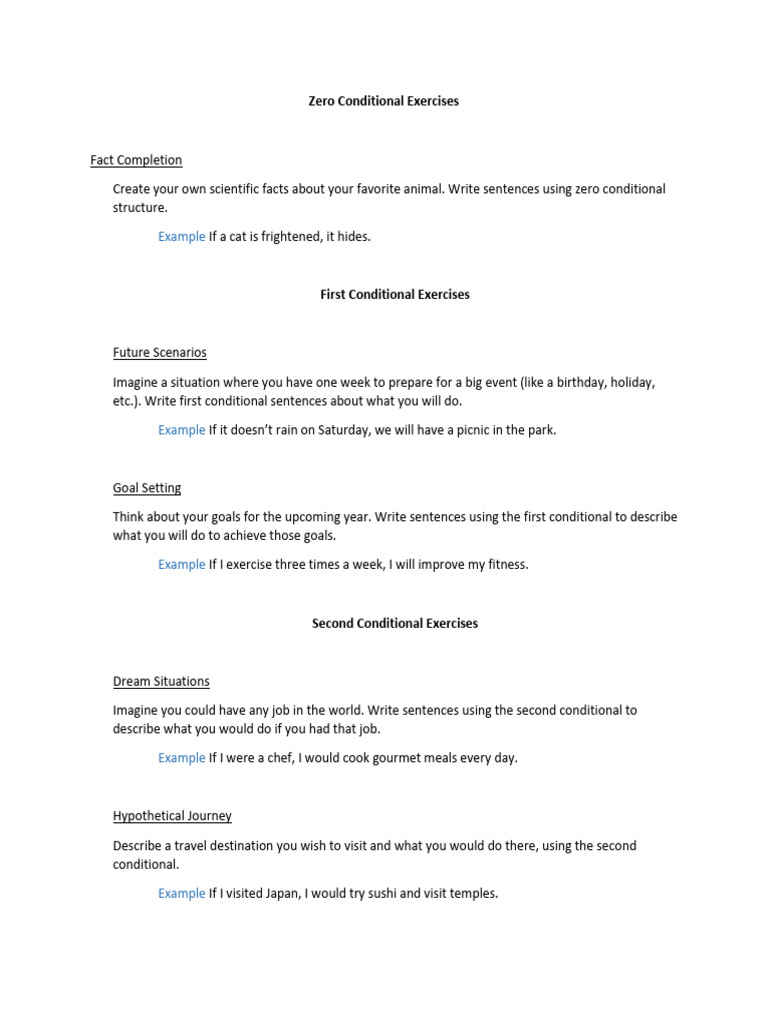 Conditional Scenario Exercises | PDF
