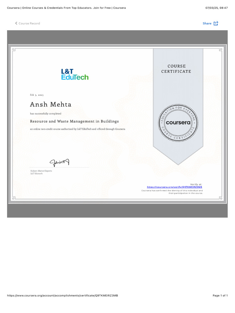 Coursera - Online Courses & Credentials From Top Educators. Join For ...