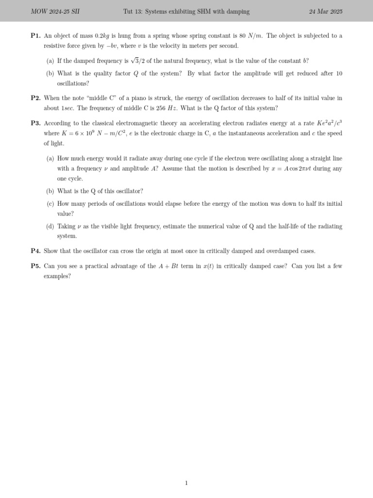 Tutorial 13 | PDF