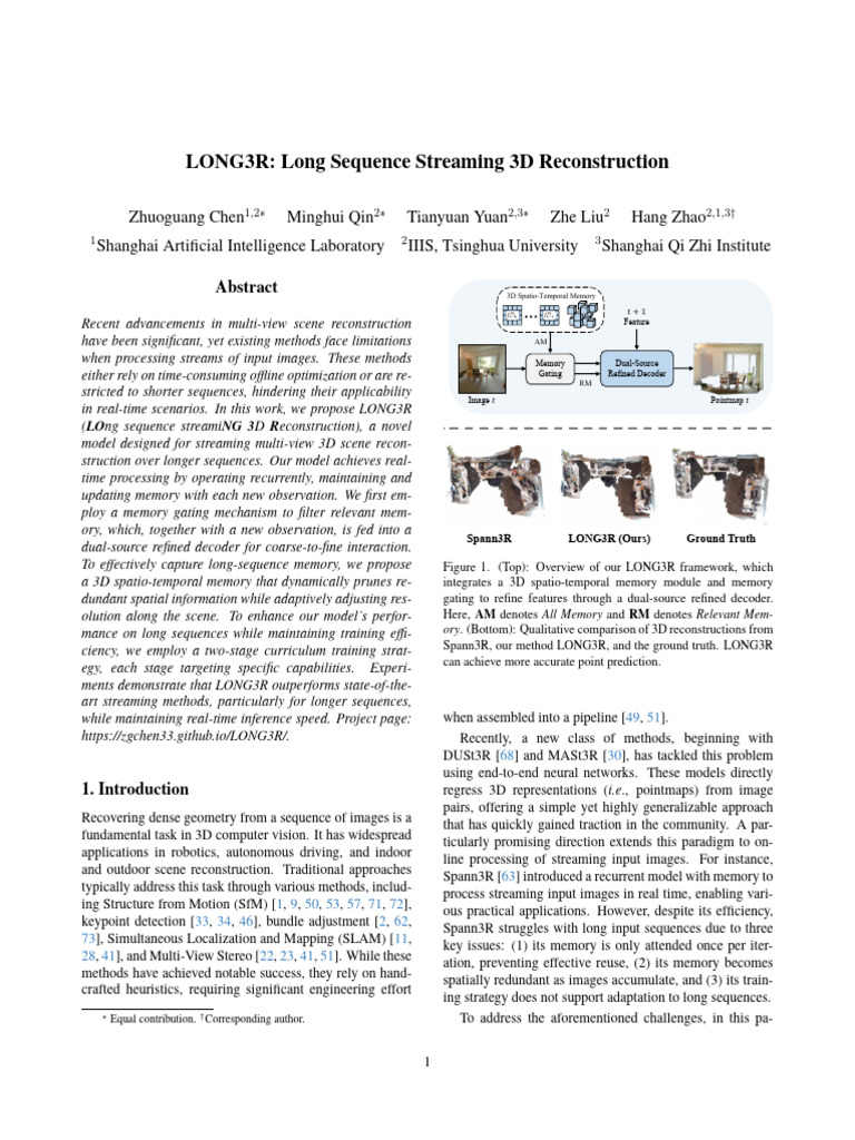 LONG3R Long Sequence Streaming 3D Reconstruction | PDF | Memory ...