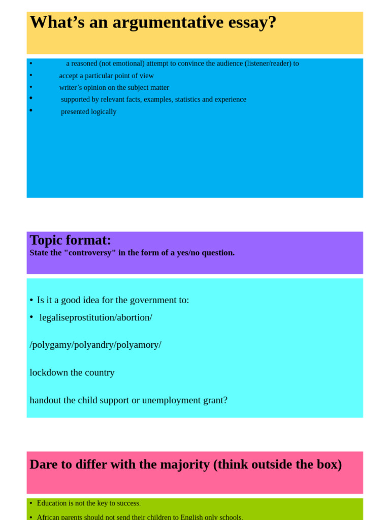 Understanding Argumentative Essays | PDF | Essays | Argument