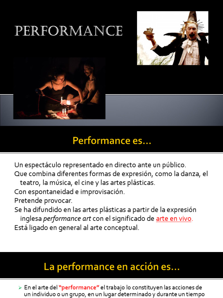 Performance Parte 1 Artistico | PDF | Arte de performance | Las artes