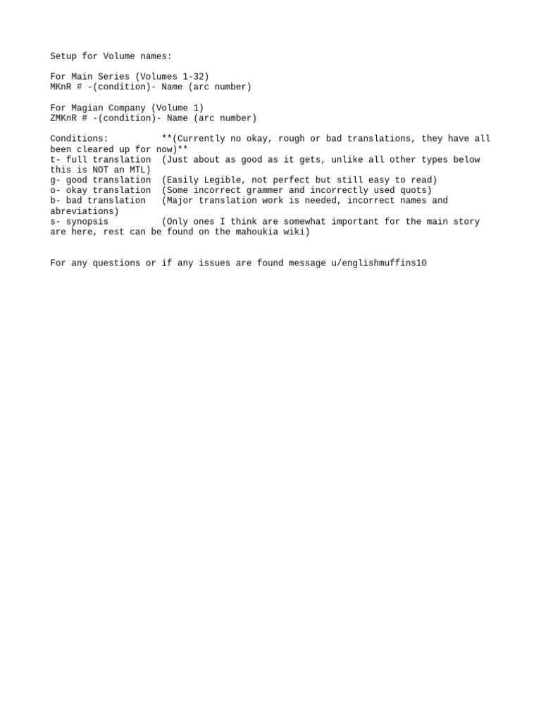 Volume Names | PDF