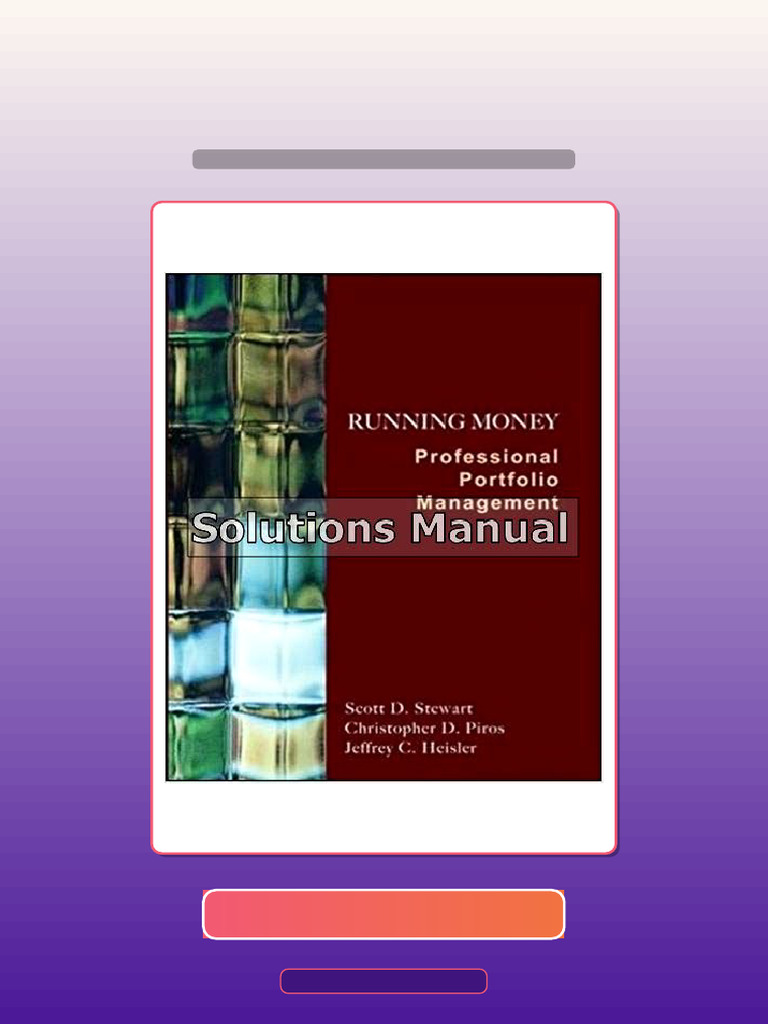 Running Money Professional Portfolio Management 1st Edition Stewart ...