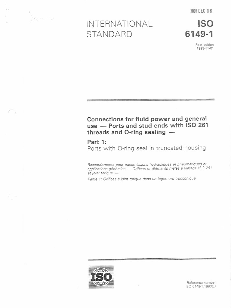 Iso 6149 1 | PDF