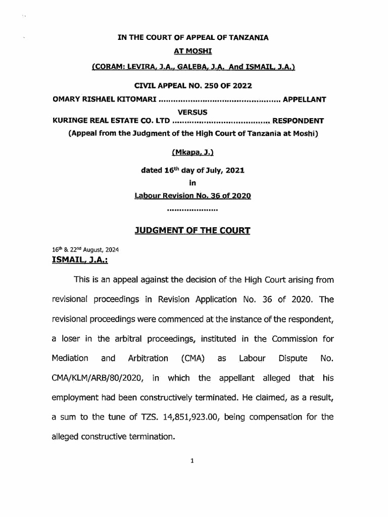 CAT - Constructive Termination | PDF | Appeal | Employment