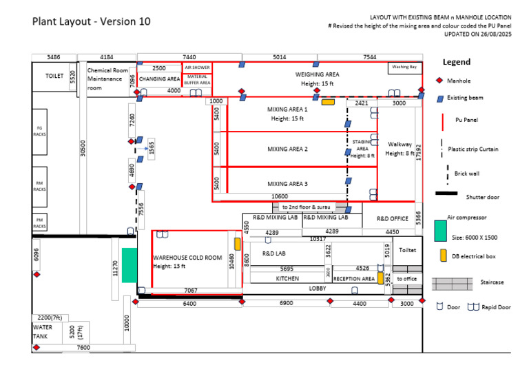 Plant Layout Design with Mixing Areas | PDF | Building Engineering