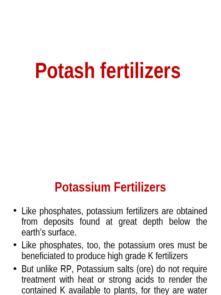 Potash Fertilizers: Types and Production Methods | PDF | Potash ...