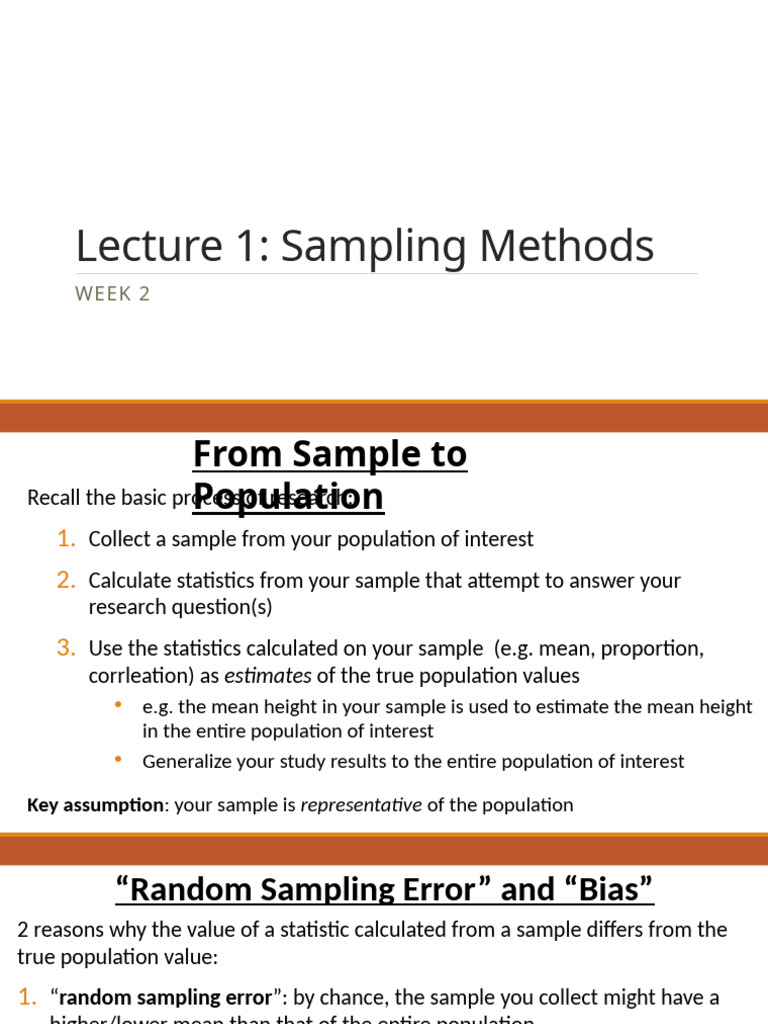Week2 Lecture1 SamplingMethods | PDF | Sampling (Statistics ...