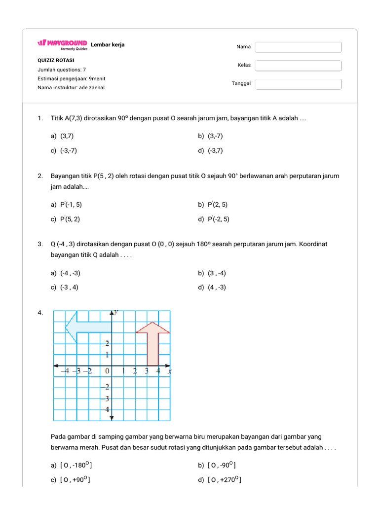 Contoh Soal ROTASI | PDF