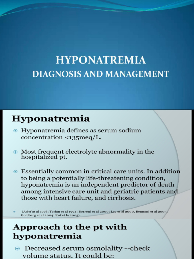 Hyponatremia 01 | PDF