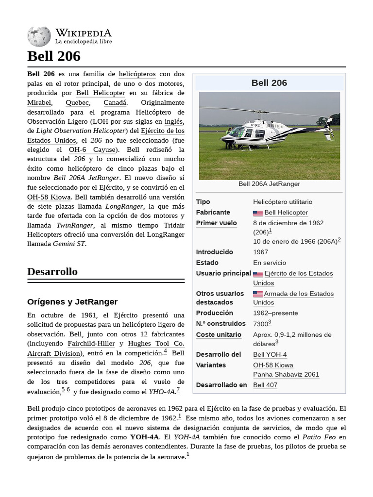 Bell 206 | PDF | Aviación | Helicóptero