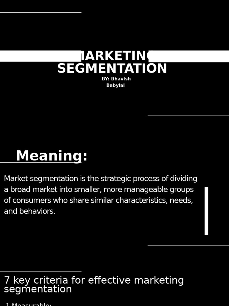 Market Segmentation Presentation For Man | PDF