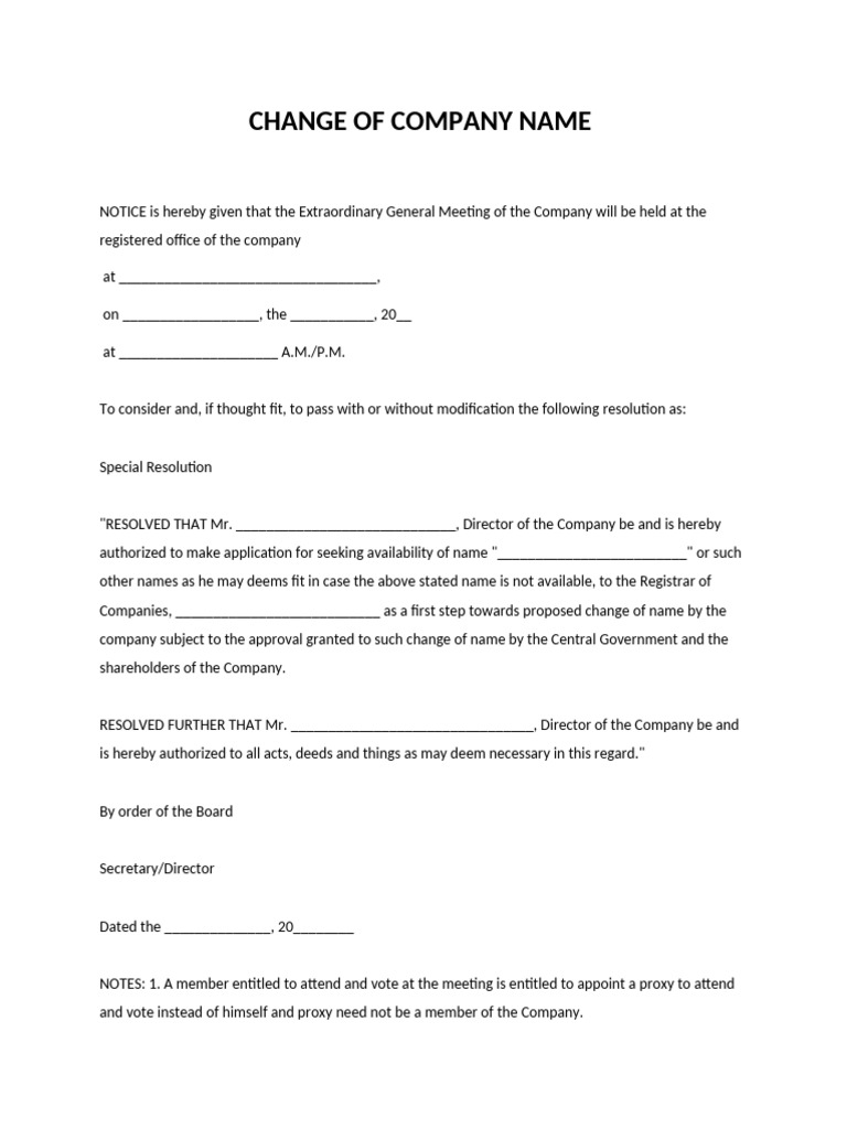 Company Name Change Notice | PDF