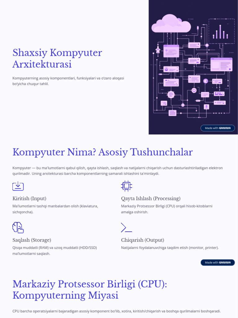Shaxsiy Kompyuter Arxitekturasi | PDF