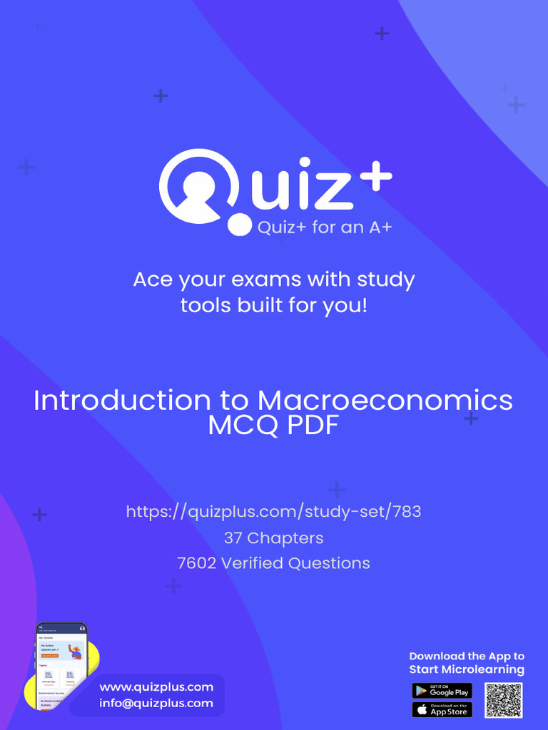 Macroeconomics MCQ Study Guide | PDF | Full Employment | Macroeconomics