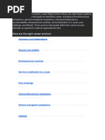 Overview of Schein's Career Anchors | PDF | Autonomy | Leadership