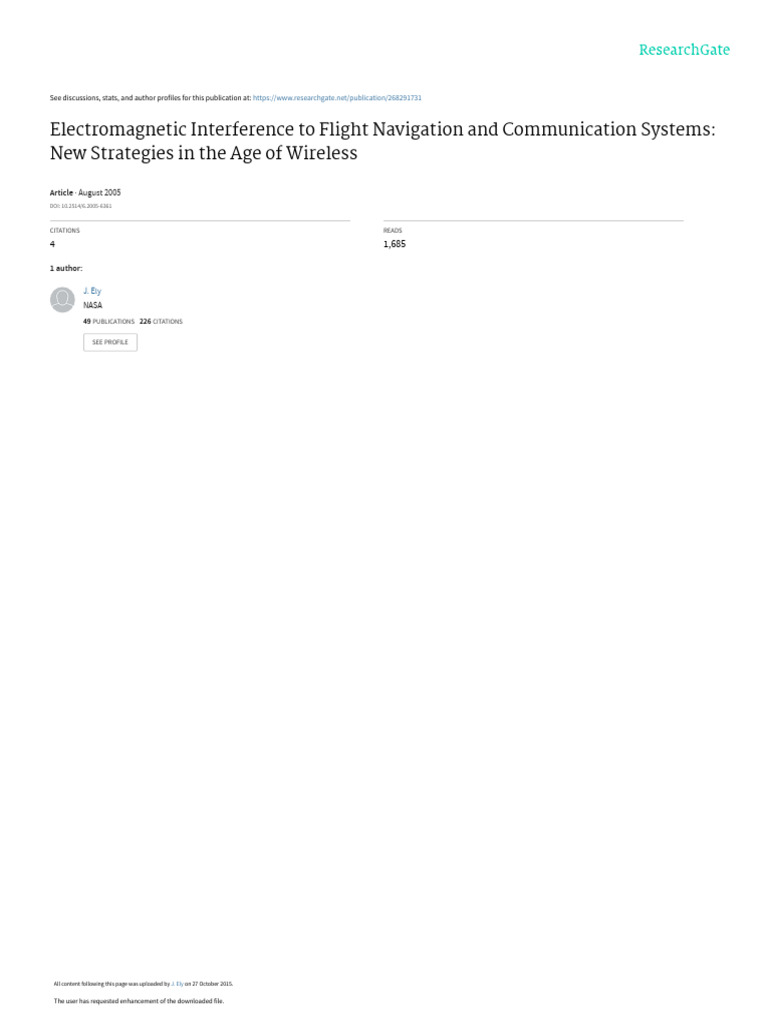 Electromagnetic Interference To Flight Navigation | PDF | Electromagnetic Interference | Radio