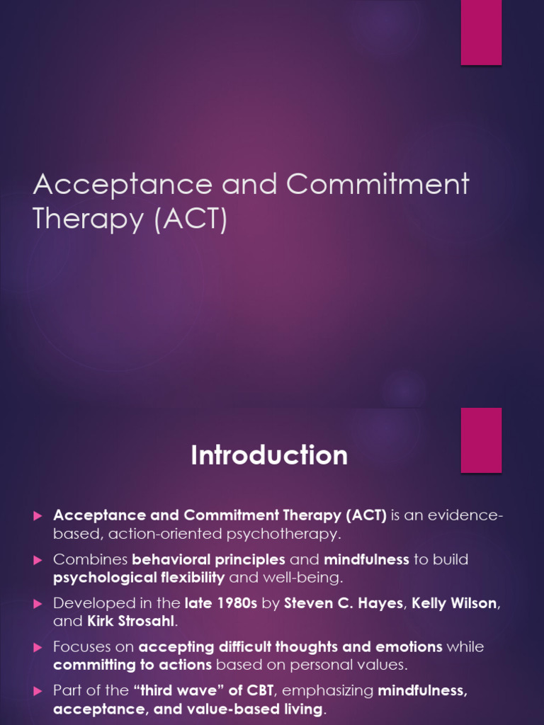 Understanding Acceptance and Commitment Therapy | PDF | Thought ...