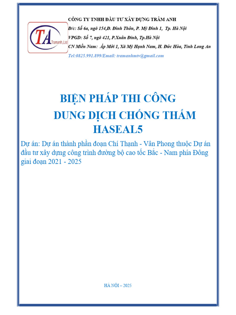 Bptc Chống Thấm Haseal5 | PDF