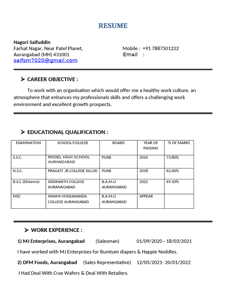 D6ce6daa 4bf3 47a3 9308 Ce83f9d90e7f Resume (Saif Nagori) New Update | PDF
