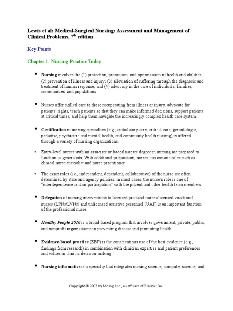 Nursing Student Med Surg Notes | PDF