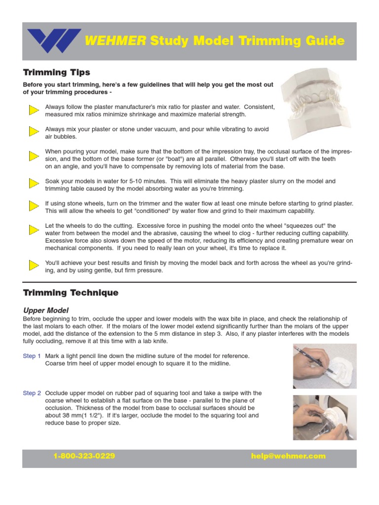 WEHMER Study Model Trimming Guide | PDF | Abrasive | Plaster