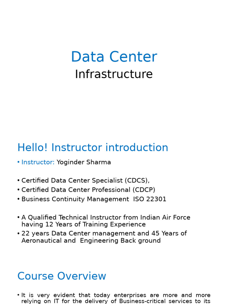 Data Center Infrastructure Training Guide | PDF | Data Center | Fault ...