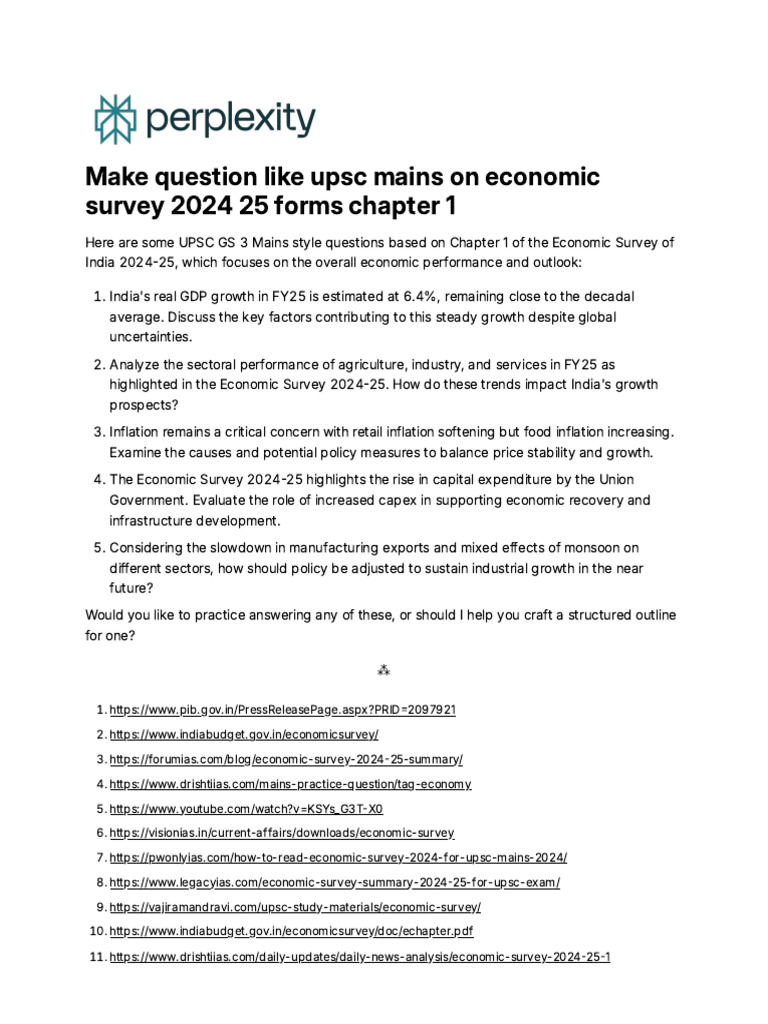 Make Question Like Upsc Mains On Economic Survey 2 | PDF | Inflation ...