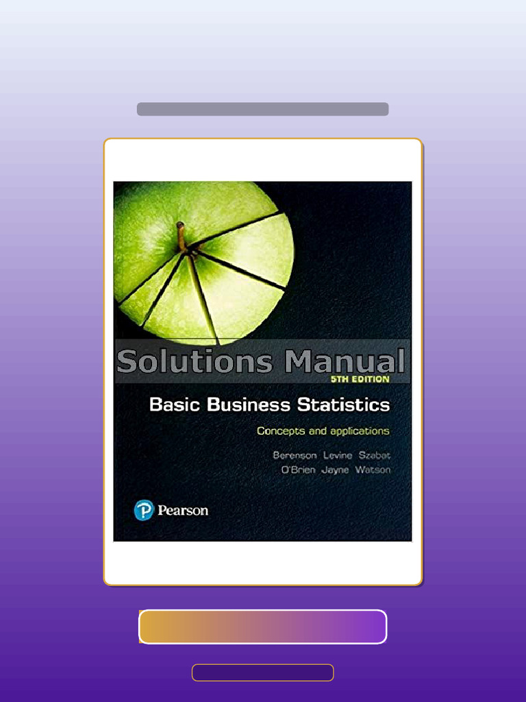 Get PDF of Basic Business Statistics Concepts and Applications 5th Edition Berenson | PDF ...