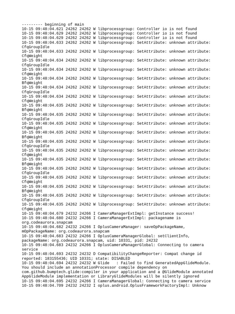 Android Camera and Audio Errors Log | PDF | Computing Platforms ...