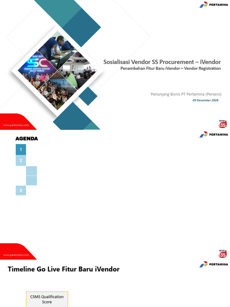 Materi Sosialisasi IVendor Fitur Baru V5 Terkait CSMS Qualification Score 2 | PDF