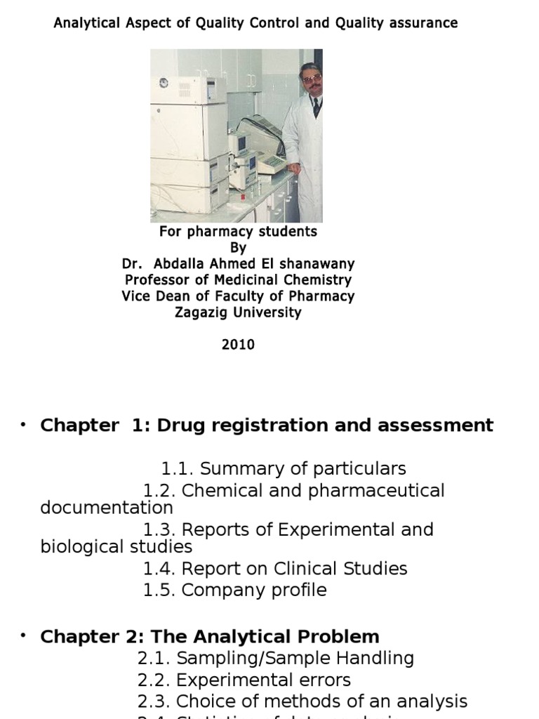 Quality Control in Pharmaceutical Analysis | PDF | Detection Limit ...