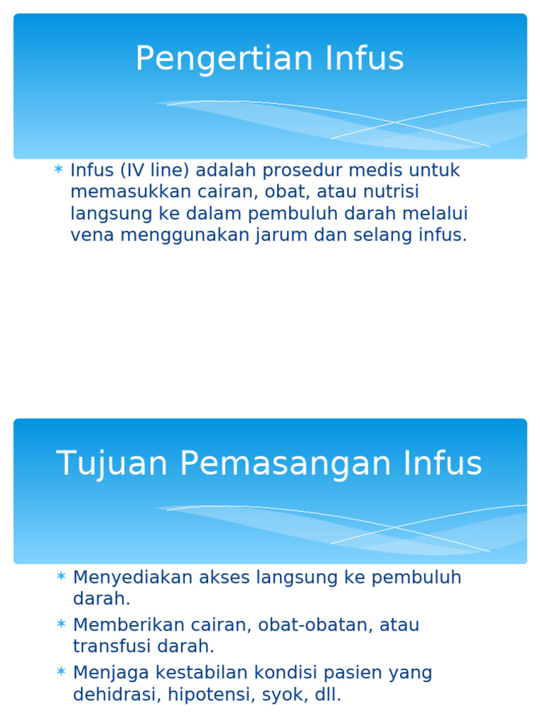 Pemasangan Infus | PDF
