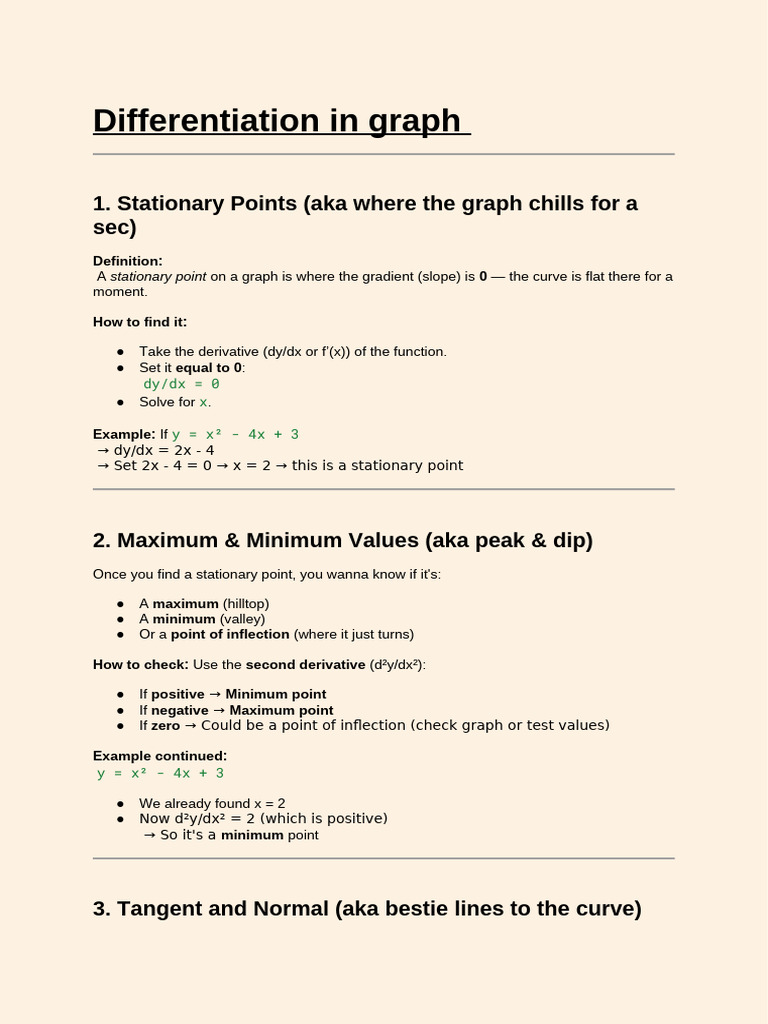 Differentiation in Graph | PDF