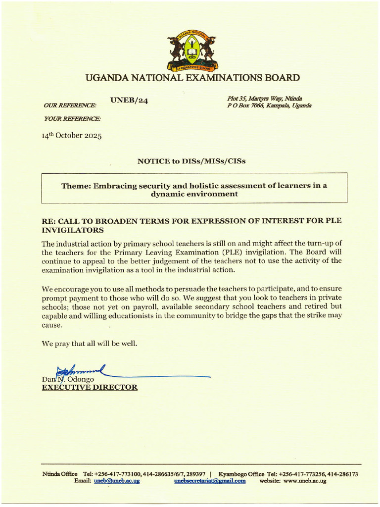 Notice To DISs MISs CISs PLE Invigilators | PDF